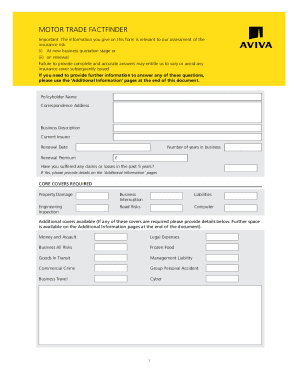 Fillable Online motor trade internal risks insurance proposal form Fax ...