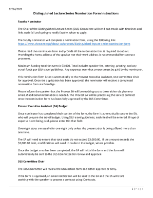 Fillable Online DLS Nomination Form Instructions Fax Email Print ...