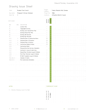 Fillable Online Drawing Issue Sheet - Great Dunmow Town Council Fax ...