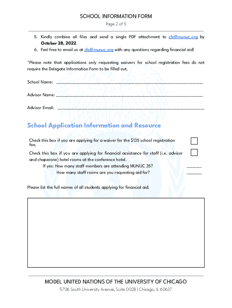 Fillable Online School-Information-Form.pdf - MUNUC Fax Email Print - pdfFiller