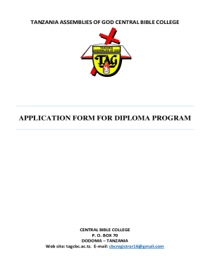 Fillable Online APPLICATION FORM FOR DIPLOMA PROGRAM Fax Email Print - pdfFiller