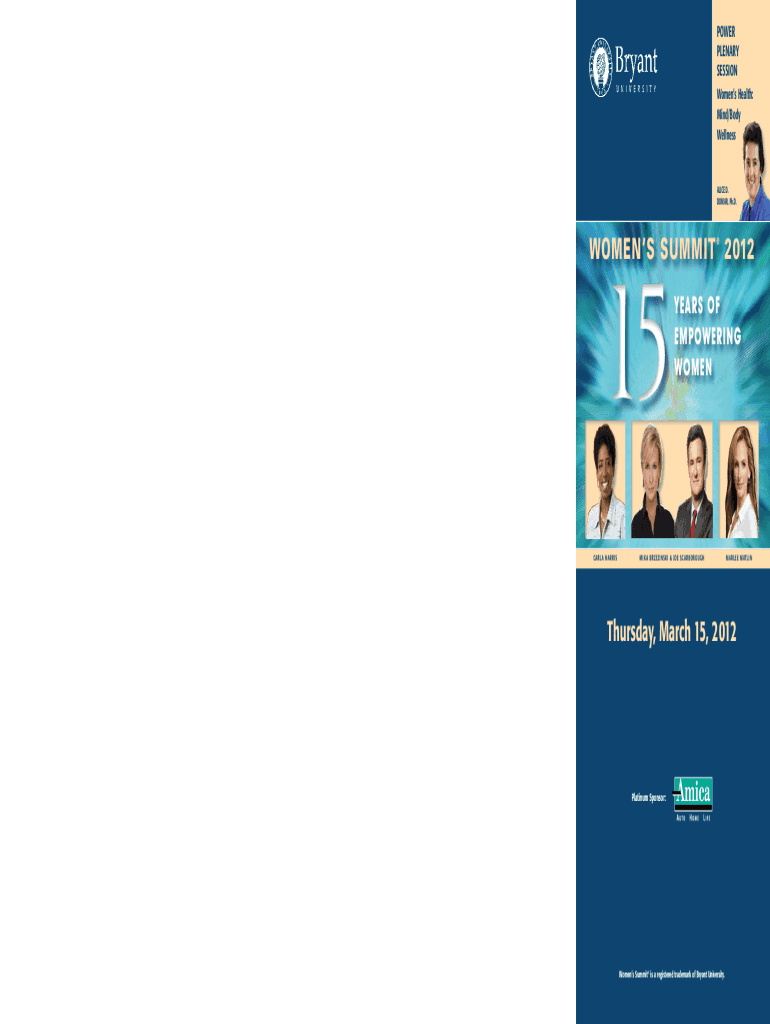 Fillable Online wsummit bryant Register - Women's Summit - Bryant ...
