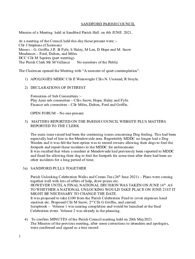 Fillable Online Winscombe and Sandford Parish Council - Facebook Fax ...
