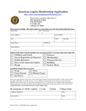Fillable Online American Legion Membership Application Fax Email Print ...