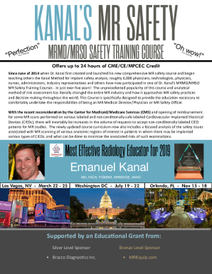 Fillable Online Kanal s MR Medical Director and MR Safety Officer ...