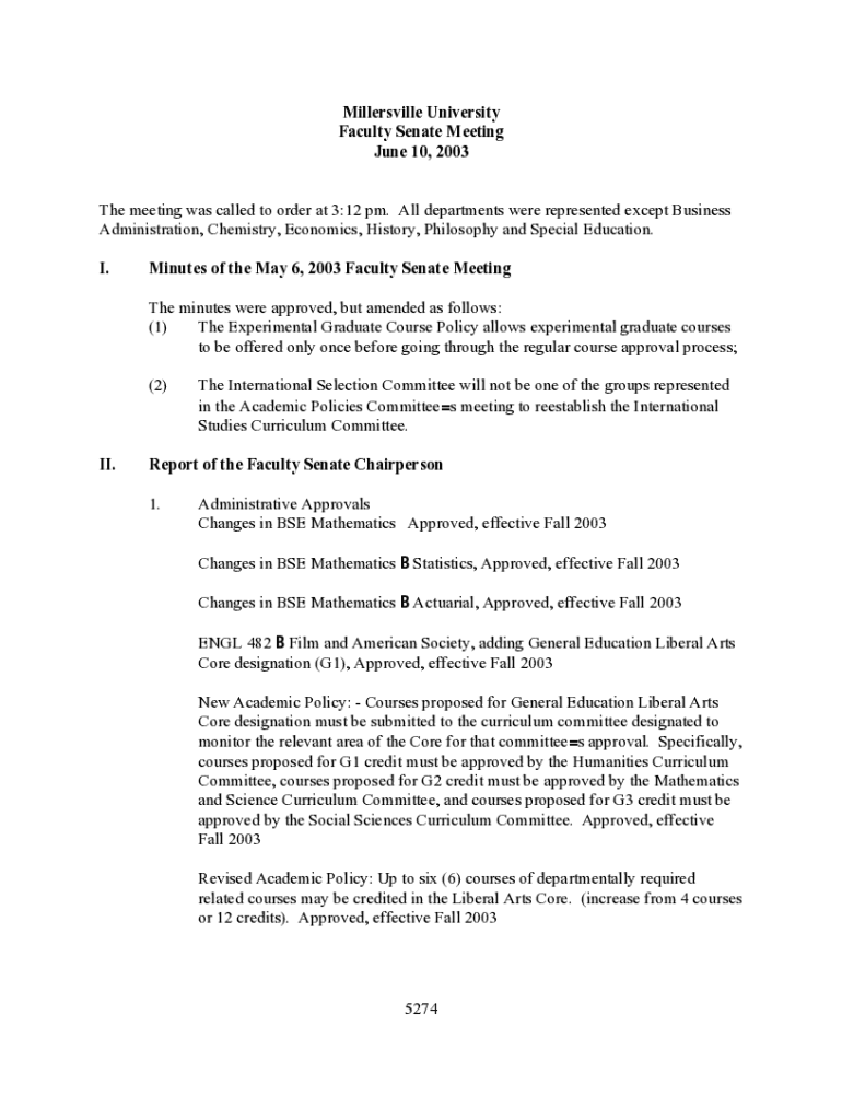 Fillable Online All departments were represented except Business Fax ...