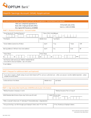 Fillable Online employeebenefits ri Optum-Bank-HSA-Application.pdf - Office of Employee Benefits ...