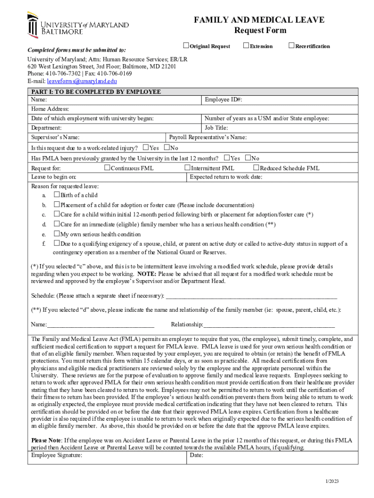 Fillable Online Leave Forms - Human Resources - UMBC Fax Email Print ...