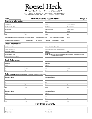 Fillable Online New Account Application - Squarespace Fax Email Print ...