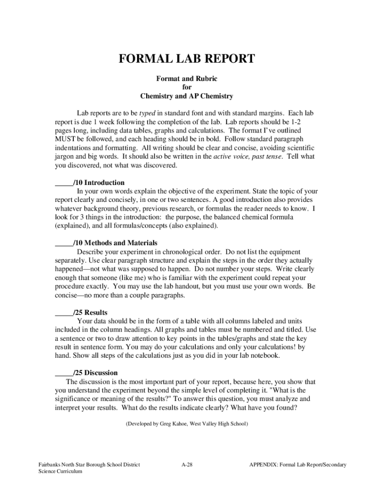 Fillable Online AP-Biology-Formal-Lab-Report-Guidelines-and-Rubric (5 ...