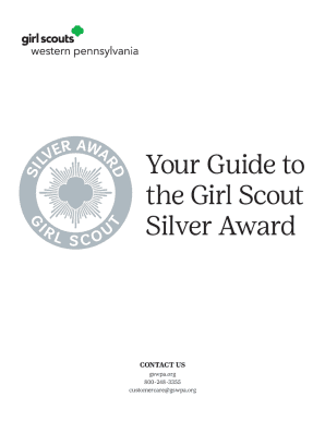 Fillable Online Silver Award Manual. Your guide to earning the Girl ...