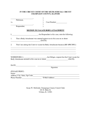Fillable Online Motion to Vacate Body Attachment Fax Email Print ...