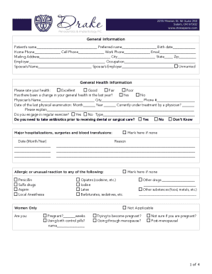 Fillable Online DPI health history Fax Email Print - pdfFiller