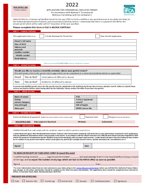 Fillable Online nifca gov COMMERCIAL SHELLFISH LICENSE APPLICATION Fax ...