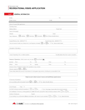 Fillable Online HOSPITALITY APPLICATION FORM - Cansure Fax Email Print ...