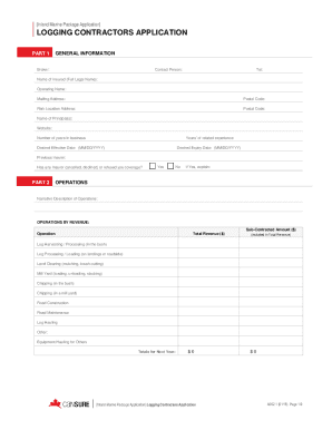 Fillable Online IM Logging Contractors Application FINAL VERSION Fax Email Print - pdfFiller