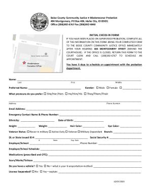 Fillable Online Probation & Parole District 4 - Idaho Department of ...