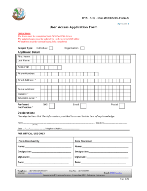 Fillable Online User Access Application Form Fax Email Print - pdfFiller