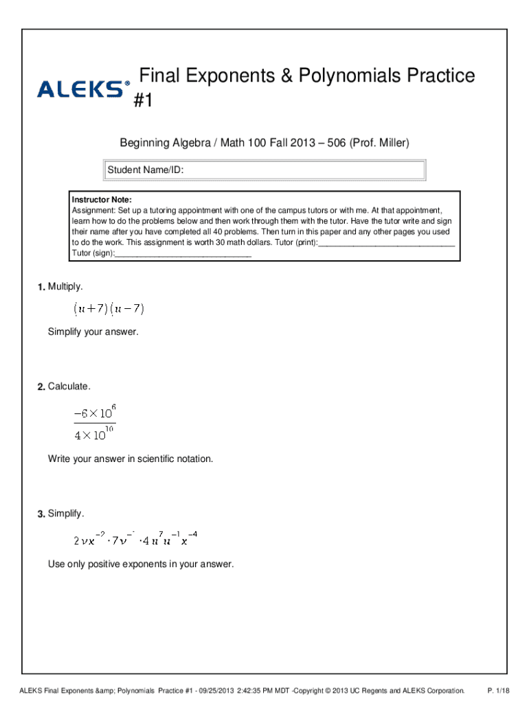 Fillable Online Exponents and the Rules for ExponentsMiddle Tennessee ... Fax Email Print ...