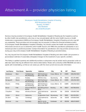 Fillable Online Encompass Health - HomeFacebook Fax Email Print - pdfFiller
