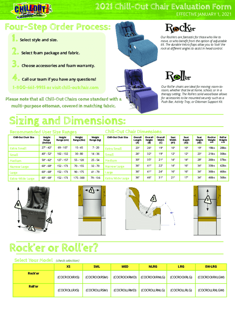 Fillable Online Freedom Concepts Chill-Out Chair Rock'er - Adaptive ...