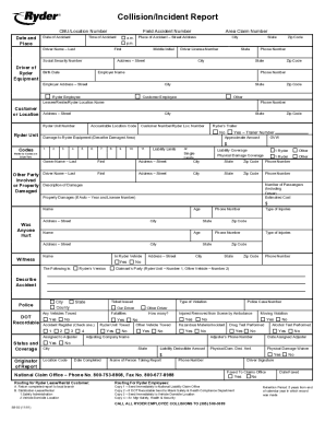 Fillable Online Collision Incident Report.doc Fax Email Print - pdfFiller