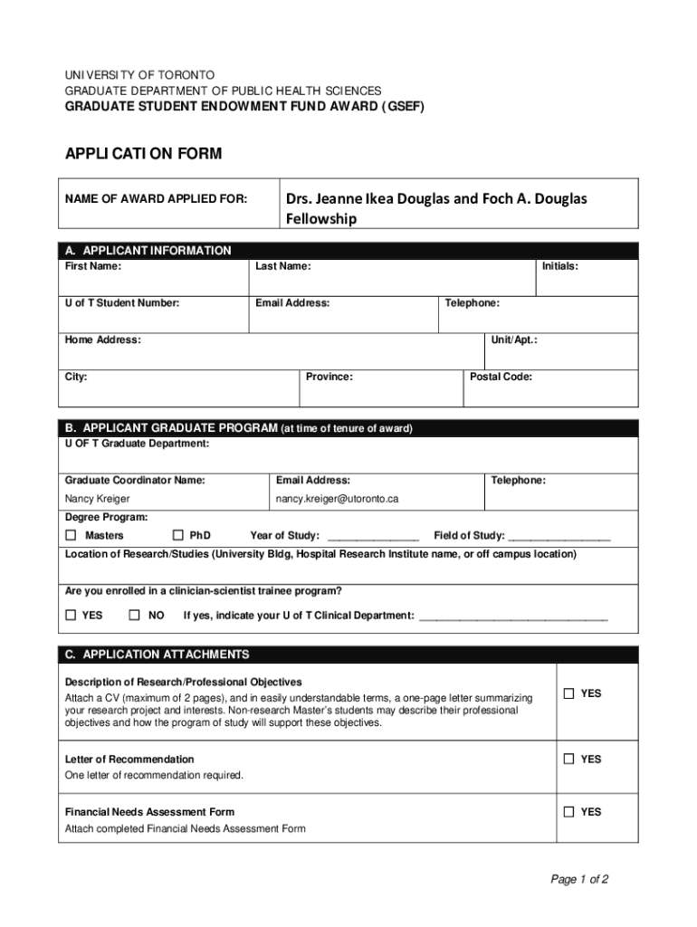 Fillable Online APPLICATION FOR OSOTF AWARD ADMINISTERED THROUGH ...