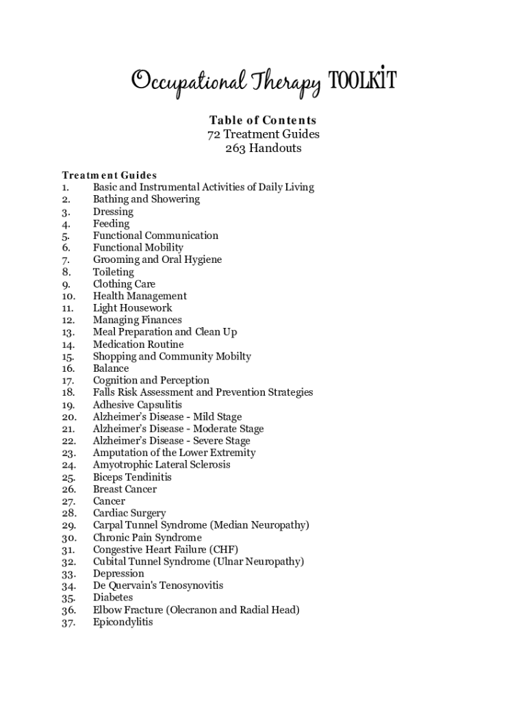 Fillable Online samples.pdf - Occupational Therapy Toolkit Fax Email Print - pdfFiller