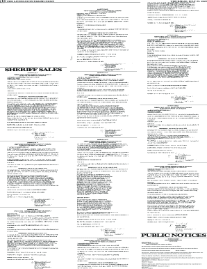 Fillable Online PUBLIC NOTICES SHERIFF SALES Fax Email Print - pdfFiller