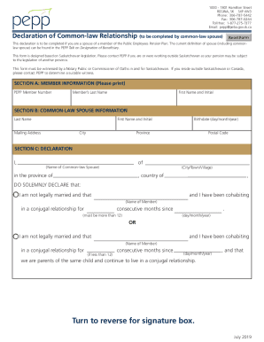 Fillable Online Declaration of Common-law Relationship - Spouse Form ...