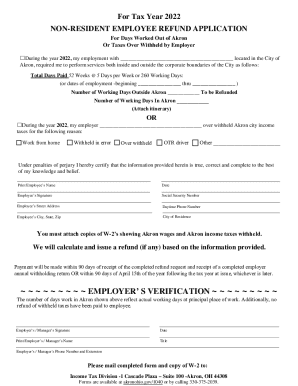 Fillable Online Income Tax Filing - City of Akron Fax Email Print ...