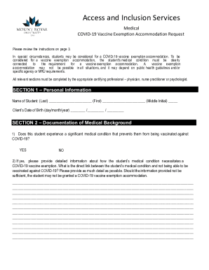 Fillable Online Medical COVID-19 Vaccine Exemption Accommodation ...