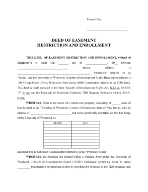 Fillable Online Property easement, deed restrictions, custody agreement ...