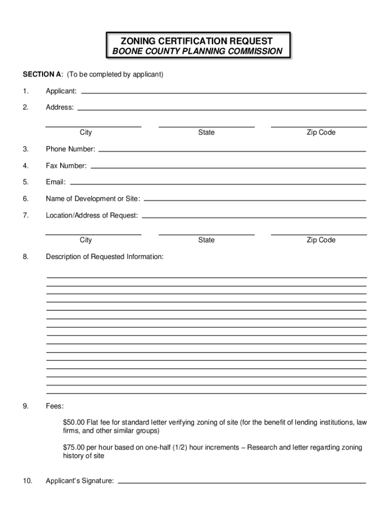 Fillable Online Zoning Certificate Request Fax Email Print - pdfFiller