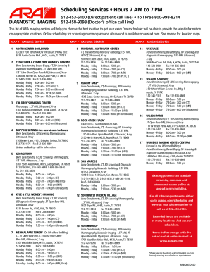 Fillable Online This list of ARA imaging centers will help you choose ...
