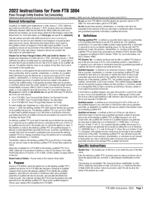 Fillable Online 2022 Instructions for Form FTB 3804 Pass-Through Entity ...