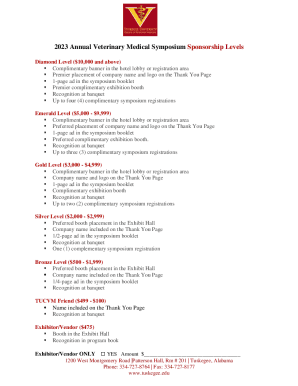 Fillable Online Sponsorship levels platinum gold silver bronze Fax ...