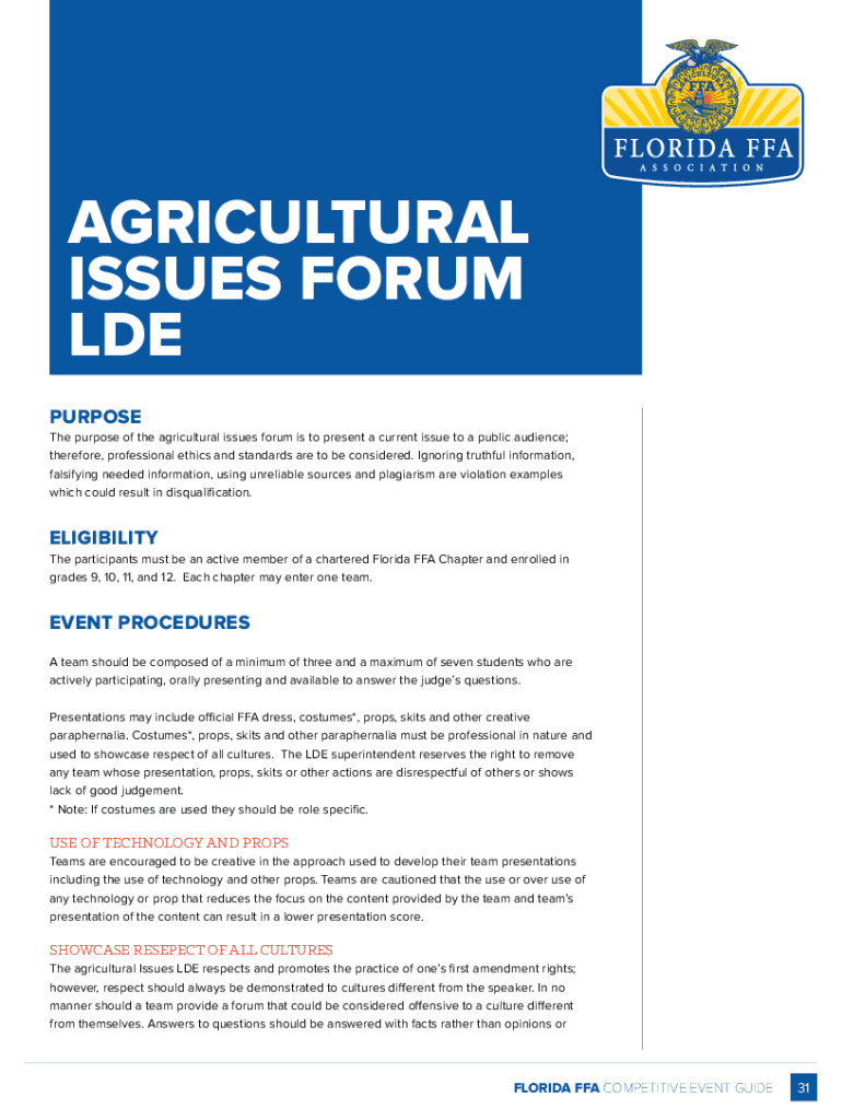 Fillable Online Leadership Development Events - Agricultural Issues ...