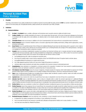 Fillable Online Group Personal Accident Policy Document - Health ...