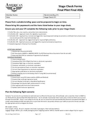 Fillable Online Stage Check Forms Student Pilot-Cross Country ASEL ...