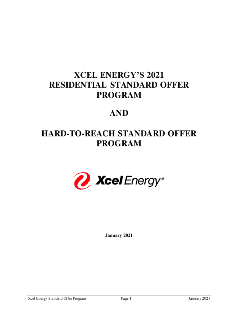 Fillable Online Residential and Hard-to-Reach Standard Offer Program ...