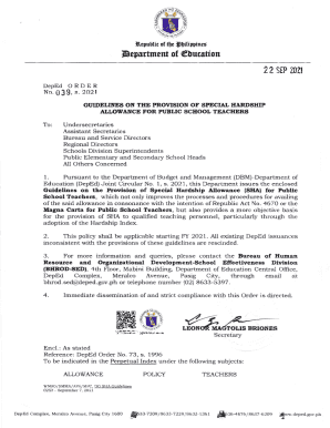 Fillable Online DepEd Guidelines on the Grant of Special Hardship ...
