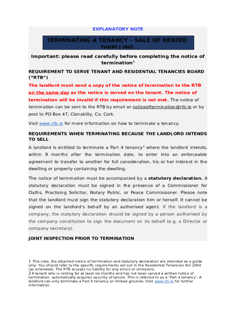 STATUTORY DECLARATION - Landlord intends to sell Doc Template | pdfFiller