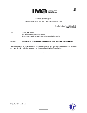 Fillable Online Circular Letter No.4268-Add.5 - Communication From The ...