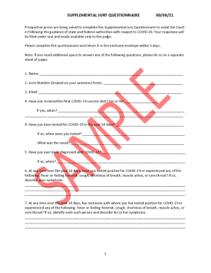 Fillable Online The Importance of a Supplemental Juror Questionnaire ...