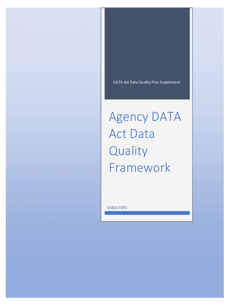 Fillable Online nfc usda Agency DATA Act Data Quality Framework - USDA ...