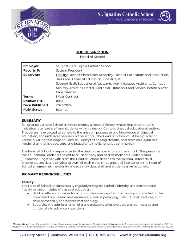 Fillable Online Dean of Students Job Opening in San Francisco, CA at ST ... Fax Email Print ...