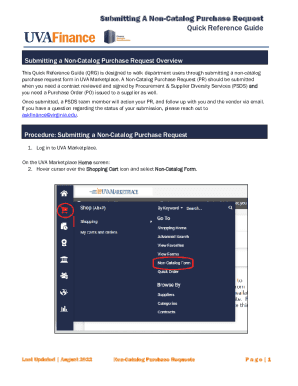 Fillable Online Create a Non-Catalog Purchase Request (QRG) - UVA Finance Fax Email Print ...