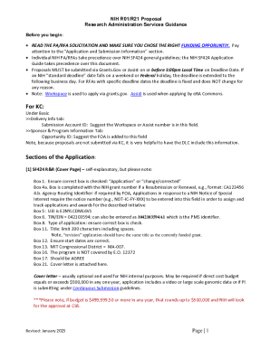 Fillable Online NIH R01 R21 Proposal Checklist. NIH R01 R21 Proposal Checklist and Guidance Fax ...