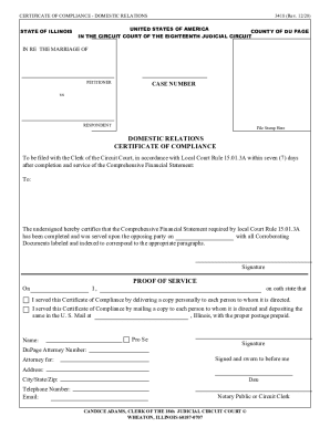 Fillable Online Certificate Of Compliance And Proof Of Service ...